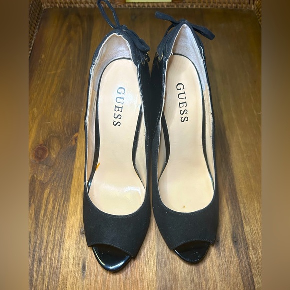 Guess | Shoes | Guess Black Peep Toes Heels | Poshmark
